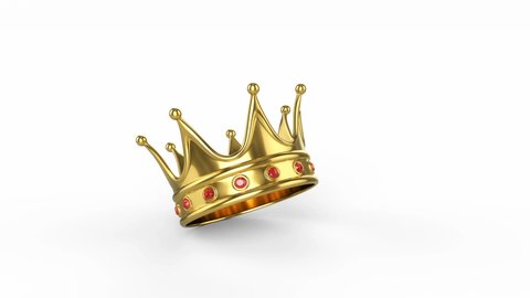 Rotating Golden Royal Crown Isolated On Stock Footage Video (100% ...