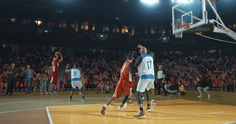 Basketball Player Scores Goal On Professional Stock Footage Video (100% ...