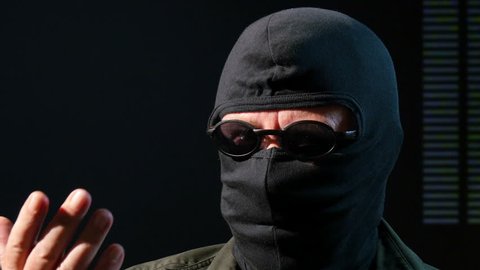 masked man robber criminal suddenly appears Stock Footage Video (100% ...