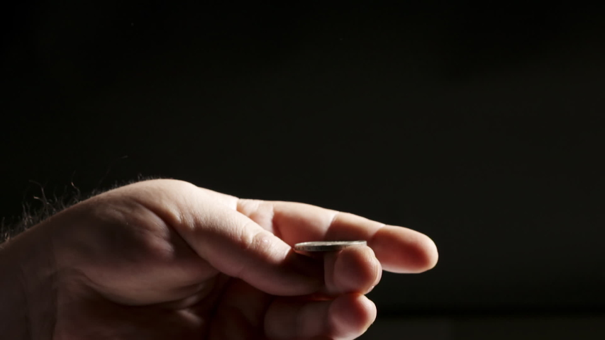 Hand Tossing a Coin. Throwing 스톡 동영상 비디오(100% 로열티 프리) 1036978238 ...