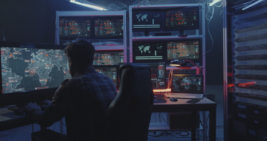 Medium Shot of a Hacker Stock Footage Video (100% Royalty-free ...