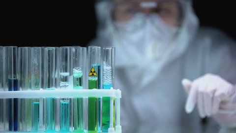 Lab Worker Taking Test Tube Green Stock Footage Video (100% Royalty ...