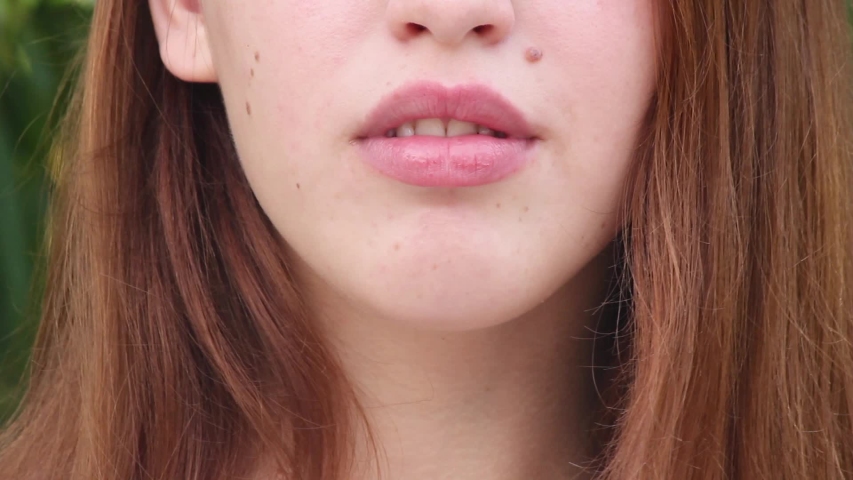 lower part face beautiful girl licking Stock Footage Video (100% ...