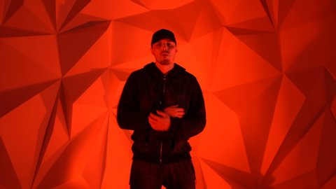 Rapper Man Dancing Music Silhouette On Stock Footage Video (100% ...