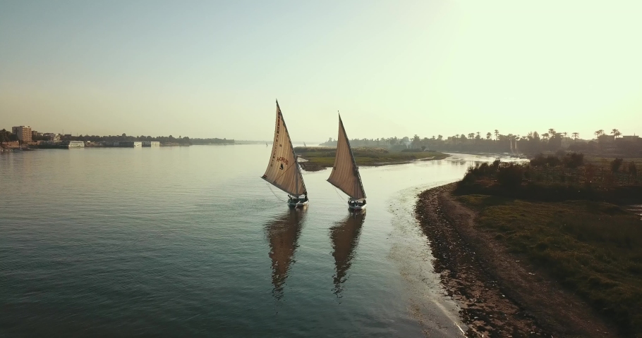 Nile River. Aerial Vision of Stock Footage Video (100% Royalty-free ...