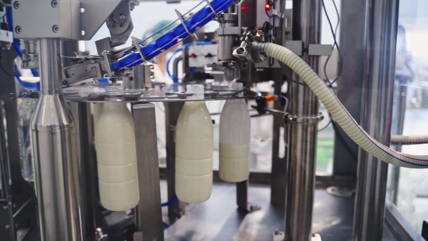 Robotic Process for Filling Bottles Stock Footage Video (100% Royalty ...