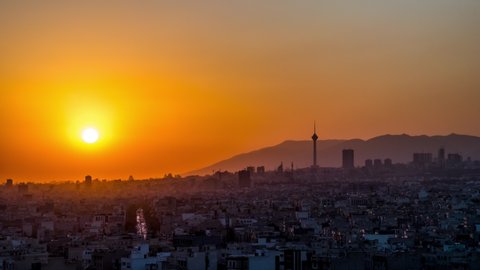 4k tehran-iran time-lapse milad tower frame Stock Footage Video (100% ...