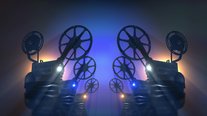 Old Cinema Projector Background Loop Stock Footage Video (100% Royalty ...