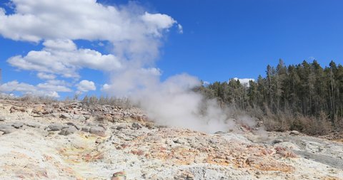 Yellowstone National Park Steamboat Geyser Dead Stock Footage Video ...