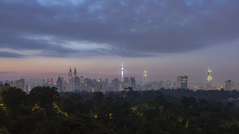 Time Lapse Silhouette Kuala Lumpur City Stock Footage Video (100% ...