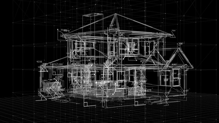 architecture house plan design background blueprint Stock Footage Video ...