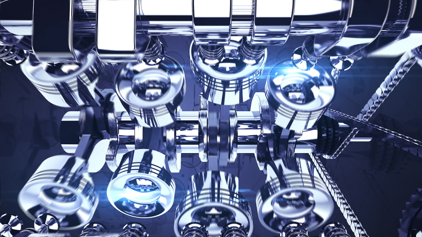 shiny v8 engine animation motion graphics Stock Footage Video (100% ...