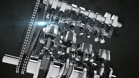 3d Animation Fuel Injected V8 Engine Stock Footage Video (100% Royalty ...