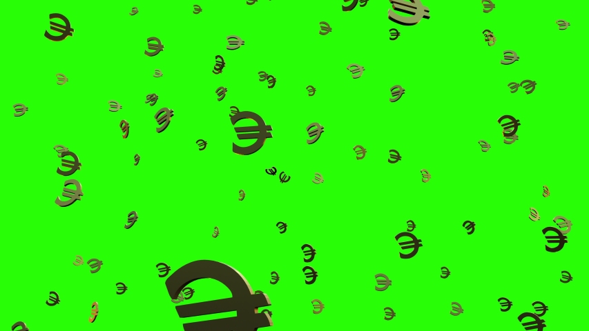 euro symbols falling on green screen: video stock (100% royalty free ...