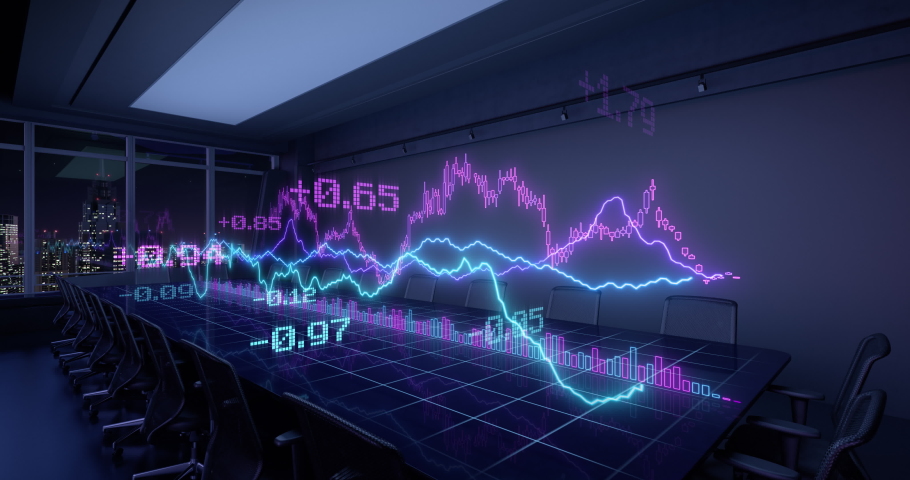 Loop Animation of Business Infographics with Charts and Bar Stats ...