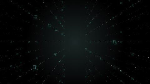 Mysterious Transparent Cubes Floating Sequently Rays Stock Footage ...