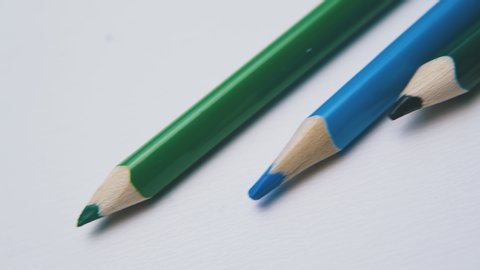 Two Colored Pencils Split Picture Half Stock Photo (Edit Now) 1071628661