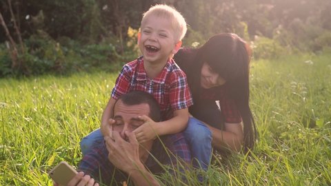Happy Family Teamwork Outdoors Have Fun Stock Footage Video (100% ...