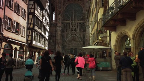 Strasbourgfrancecirca 2019 Main Square Strasbourg Place Stock Footage ...