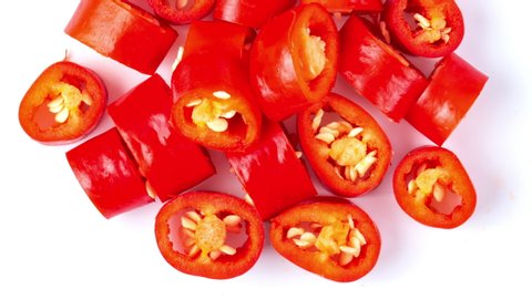 Chili Pepper Slice Isolated Chilli Top Stock Photo 2181260755 ...