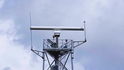 Close Zoom Small Radar Tower Checking Stock Footage Video (100% Royalty ...