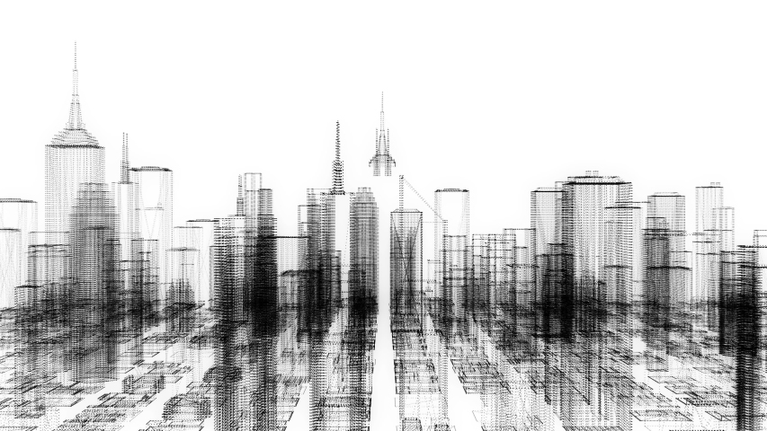 seamlessly looping city structure on white Stock Footage Video (100% ...