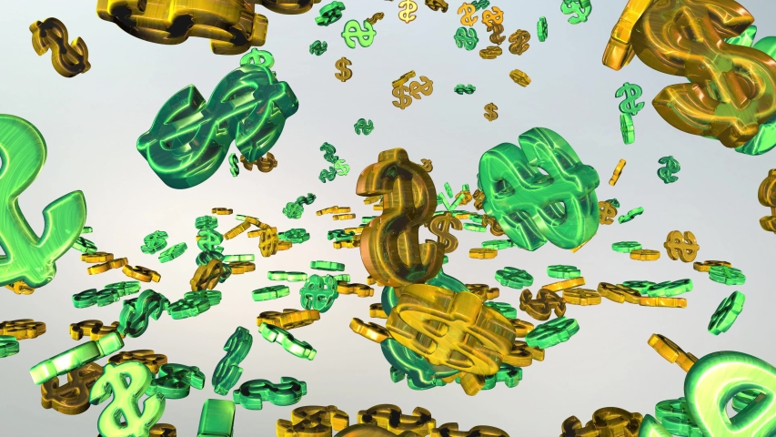 money explosion many symbols scattered all Stock Footage Video (100% ...