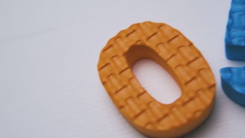 Motion Over Colorful Foam Rubber Numbers Stock Footage Video (100% ...