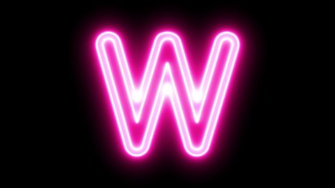 Letter W Reveal Pink Neon Letter Stock Footage Video (100% Royalty-free ...
