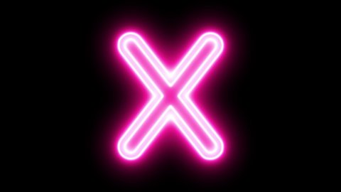 x letter pink blue neon glowing Stock Footage Video (100% Royalty-free ...