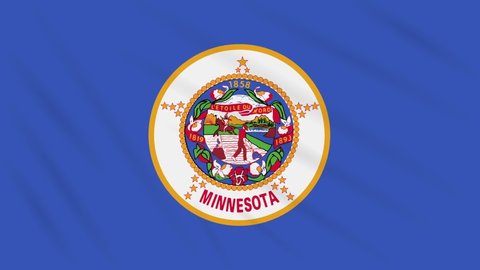 Minnesota Flag Waving Cloth Ideal Background Stock Footage Video (100% ...
