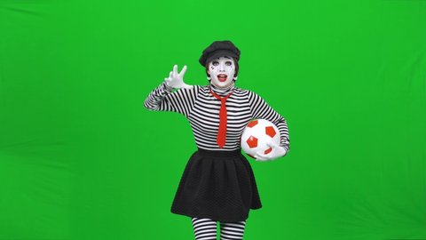 Mime Pulling Imaginary Rope On Green Stock Footage Video (100% Royalty ...