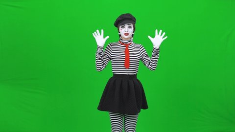 Mime Woman Professional Makeup Putting Her Stock Footage Video (100% ...