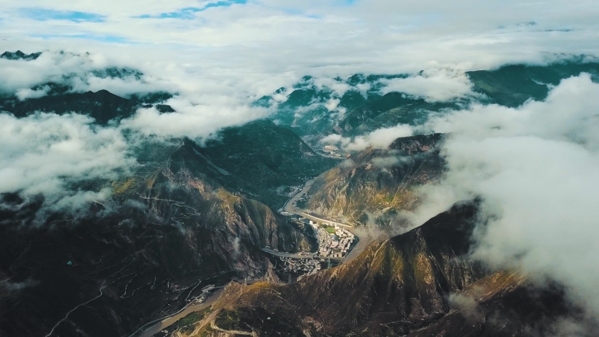 River, valley, and Mountains landscape in Sichuan, China image - Free ...