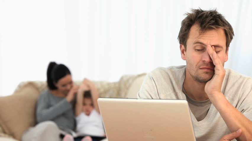 tired man on his laptop while Stock Footage Video (100% Royalty-free ...