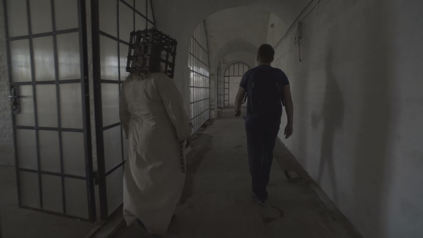 Scary Ghost Fat Woman Rusty Cage Stock Footage Video (100% Royalty-free ...