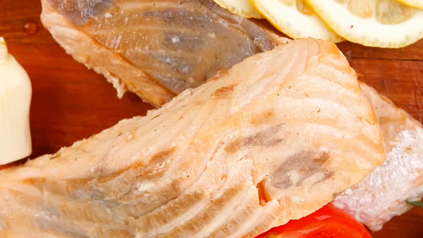 Savory Fish Portion : Grilled Stock Footage Video (100% Royalty-free ...