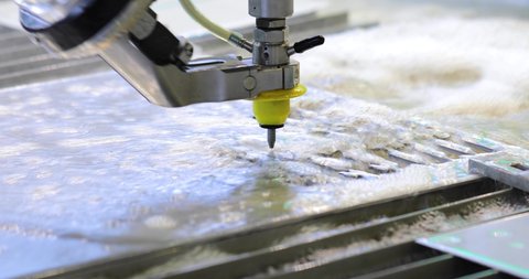 Cnc Water Jet Cutting Machine Modern Stock Footage Video (100% Royalty ...