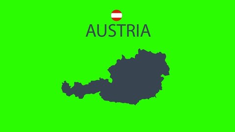 Austria Country Map Circle Flagflat Designeurope Stock Footage Video ...