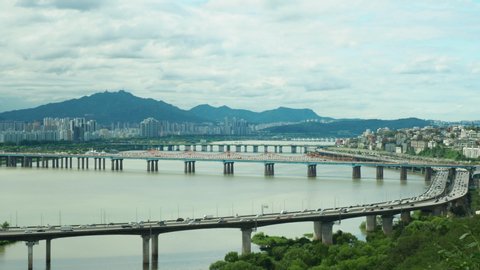 Shot Seoul Cityscape Dongho Bridge Han Stock Footage Video (100% ...