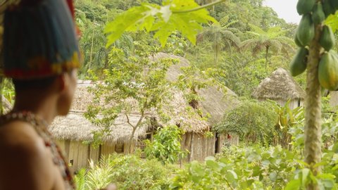 Leader Using Traditional Indigenous Horn Wake Stock Footage Video (100% ...