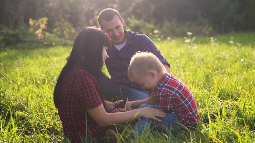 happy family teamwork outdoors concept slow Stock Footage Video (100% ...