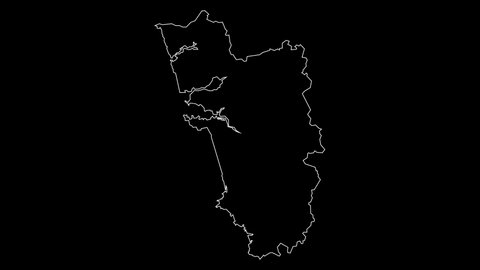 Goa India State Map Outline Animation Stock Footage Video (100% Royalty ...