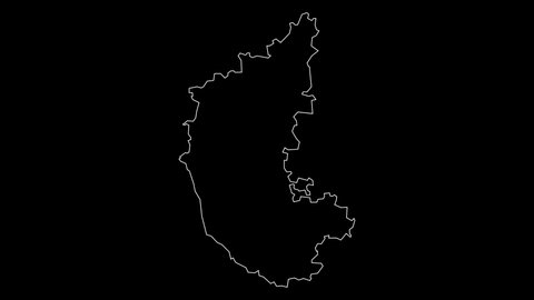 Karnataka India State Map Outline Animation Stock Footage Video (100% ...