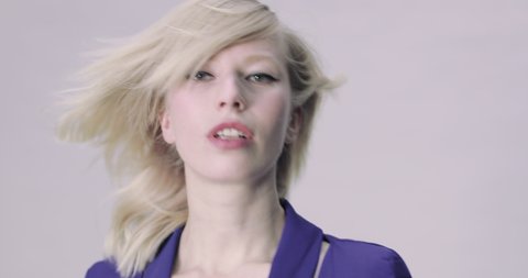 Model Posing On Photoshoot Wind Machine Stock Footage Video (100% ...