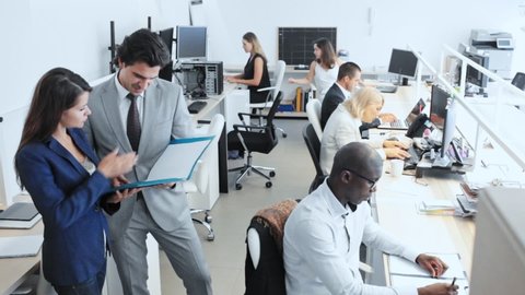 busy activity diverse business office people Stock Footage Video (100% ...