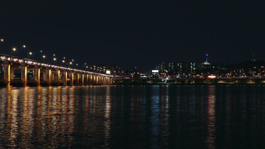 night time lapse on han river Stock Footage Video (100% Royalty-free ...