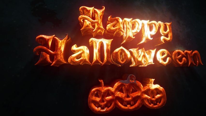 3d gold orange happy halloween animation Stock Footage Video (100% ...