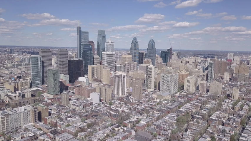 aerial view philadelphia skyline Stock Footage Video (100% Royalty-free ...