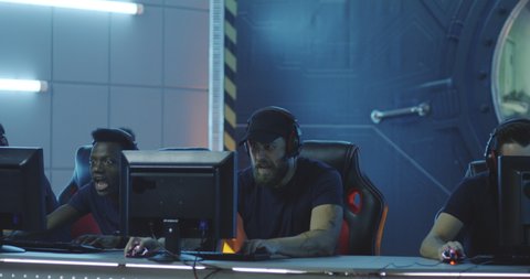 Medium Shot Angry Gamer Destroying Keyboard Stock Footage Video (100% ...